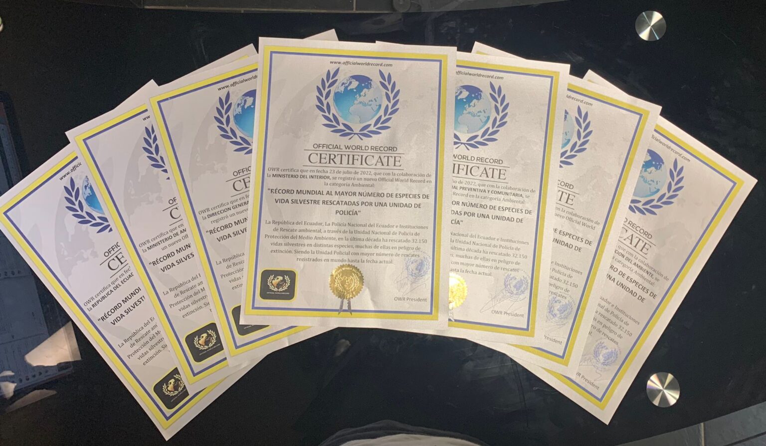 Certificates – Official World Record