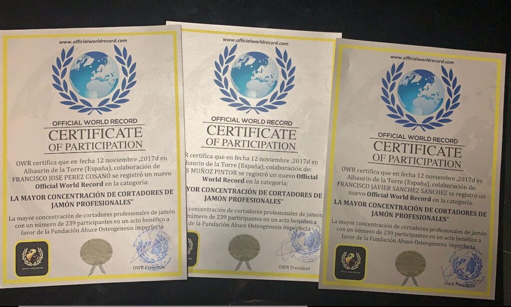 Certificates – Official World Record